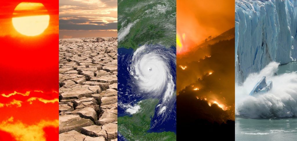 Photo collage-climate scenarios-global climate reports-NOAA image ...