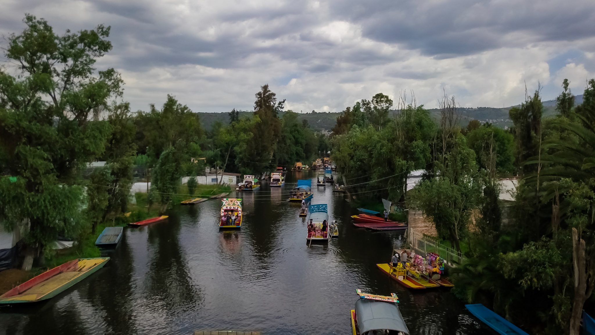 Beautiful aerial view of the canals of Xochimilco in Mexico City – Agua ...