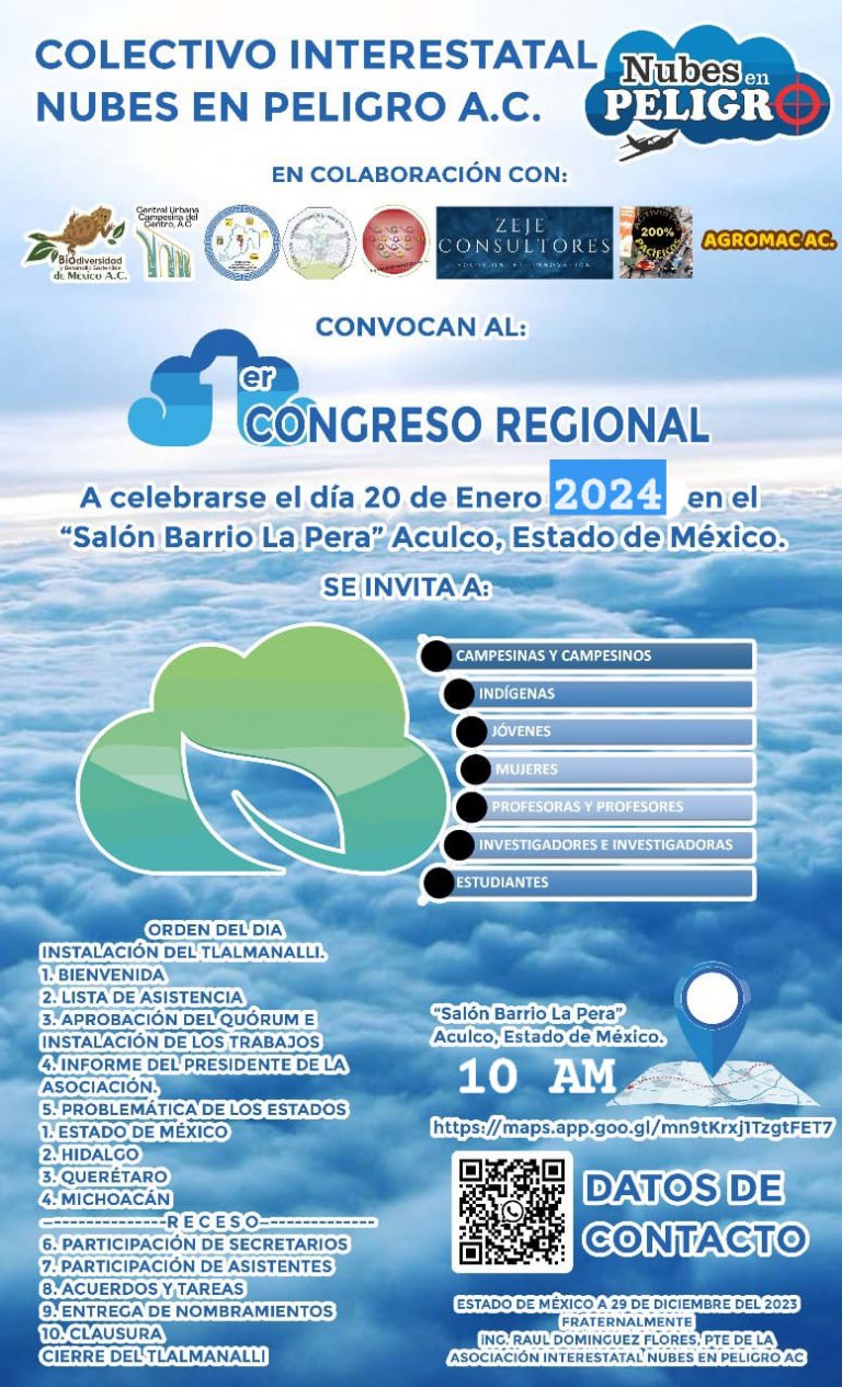 Primer Congreso Regional (Colectivo Interestatal Nubes en Peligro A.C.) – Agua.org.mx